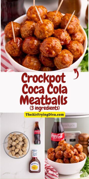 Crockpot Coca Cola Meatballs (3 ingredients) - theairfryingdiva.com