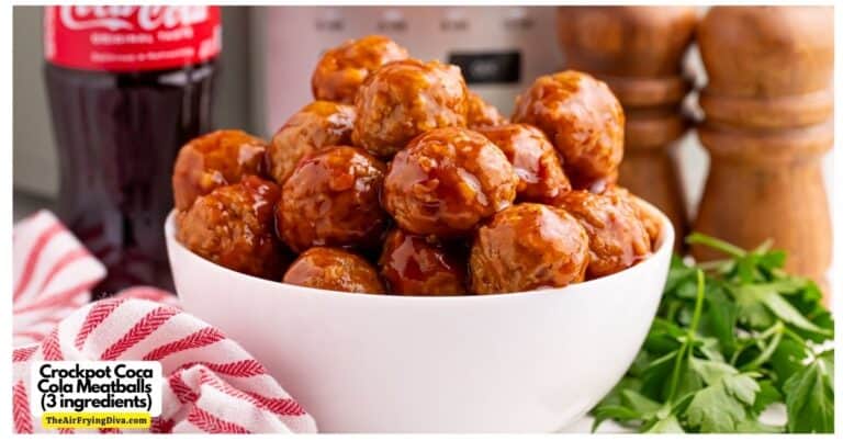 Crockpot Coca Cola Meatballs (3 ingredients) - theairfryingdiva.com
