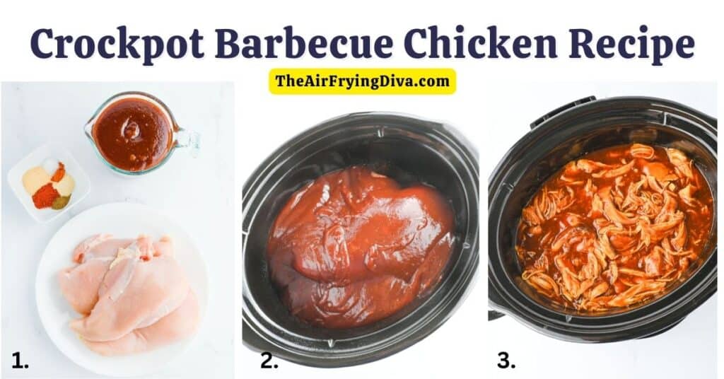 Crockpot Barbecue Chicken Recipe - theairfryingdiva.com