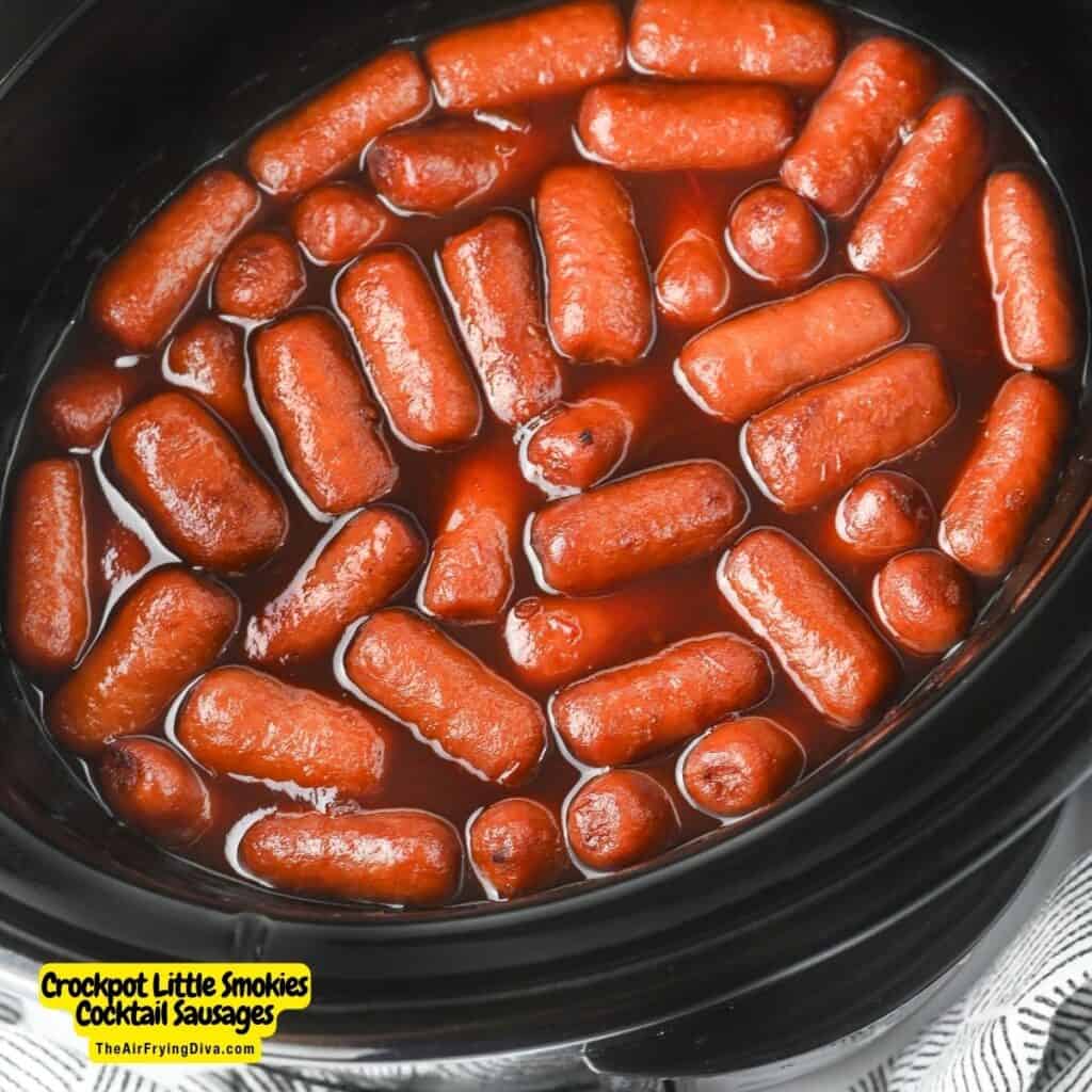 Crockpot Little Smokies Cocktail Sausages - theairfryingdiva.com