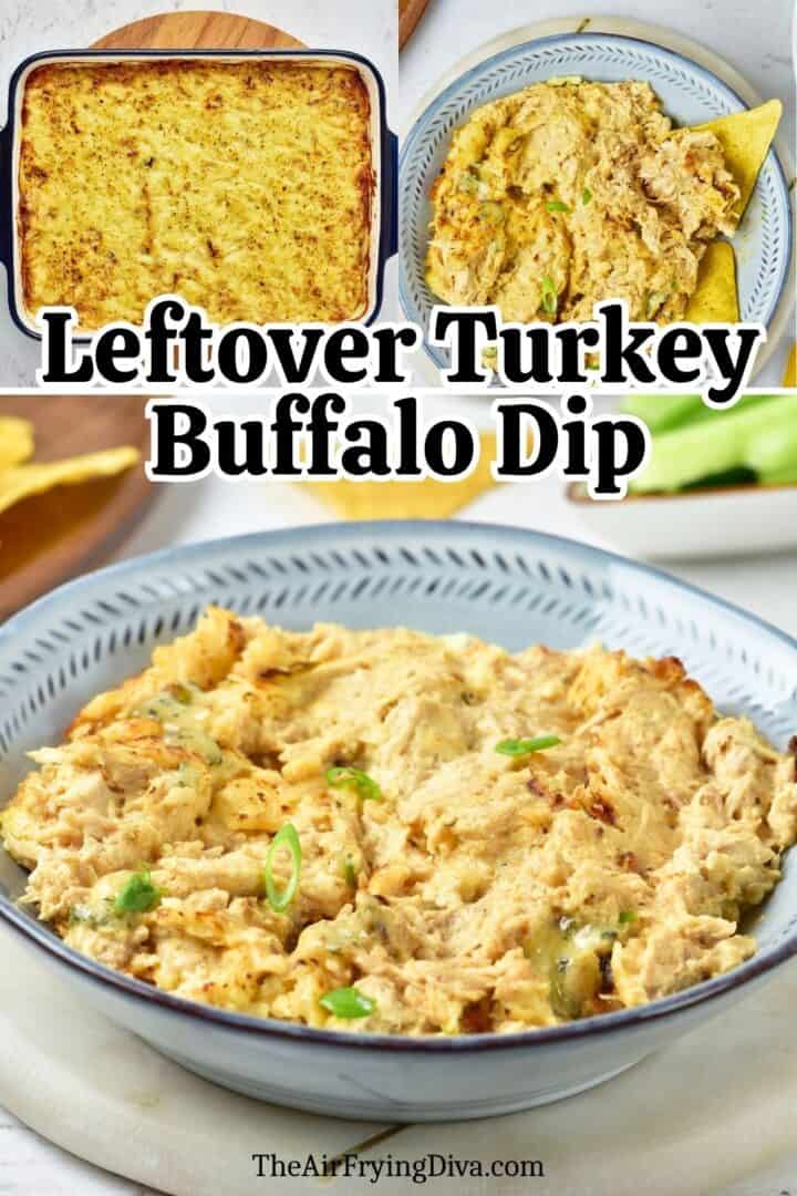 Leftover Turkey Buffalo Dip - theairfryingdiva.com