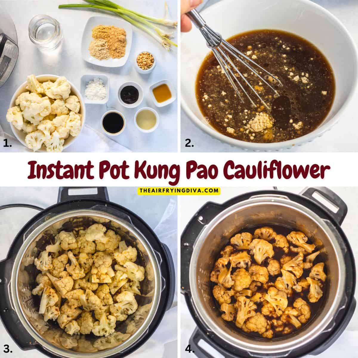 Instant Pot Kung Pao Cauliflower - theairfryingdiva.com